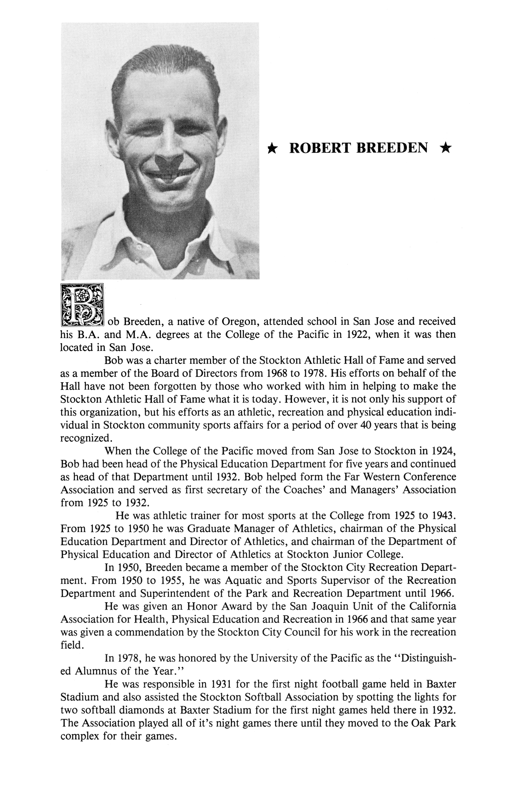 Robert Breeden - Stockton Athletic
