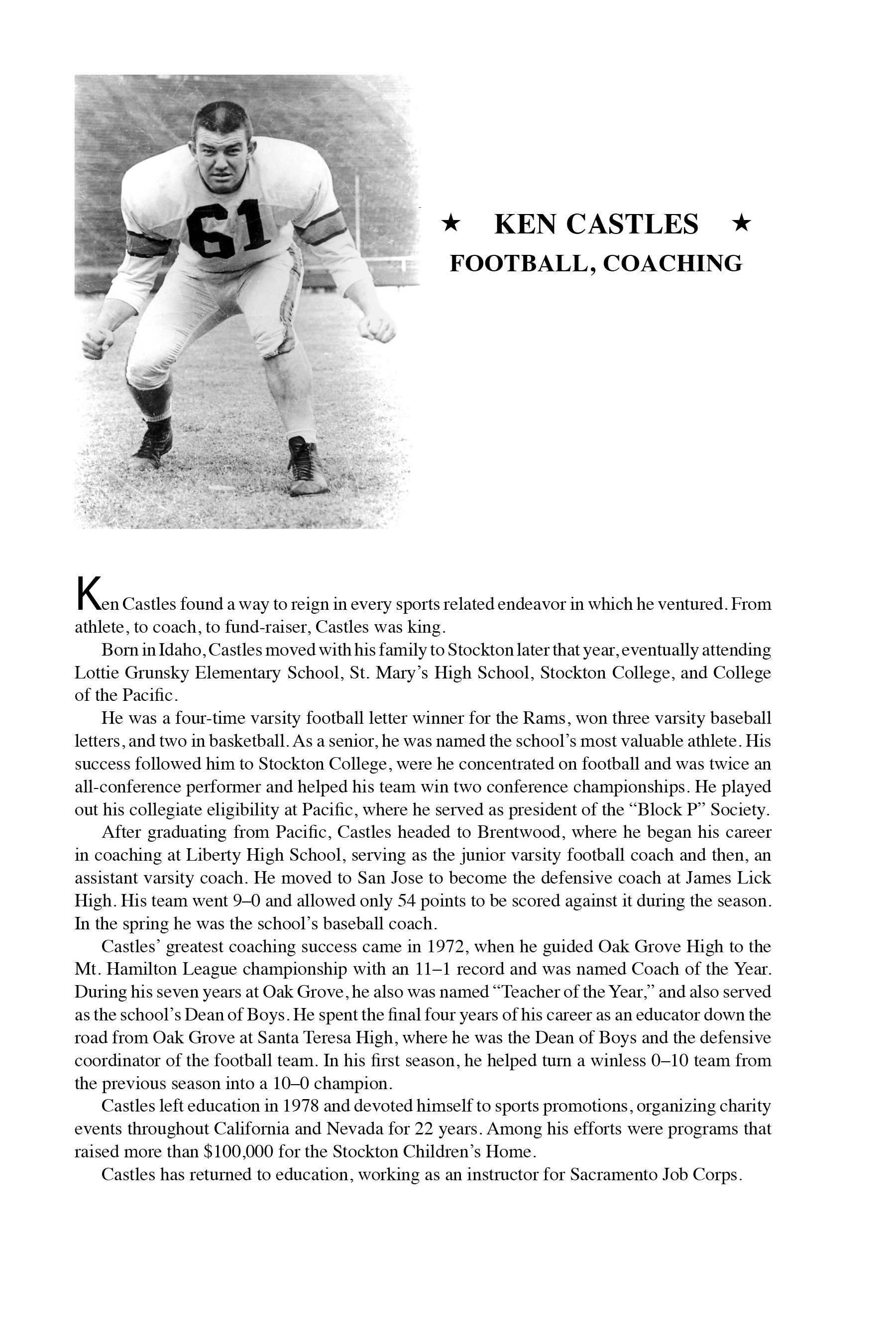 Ken Castles - Stockton Athletic