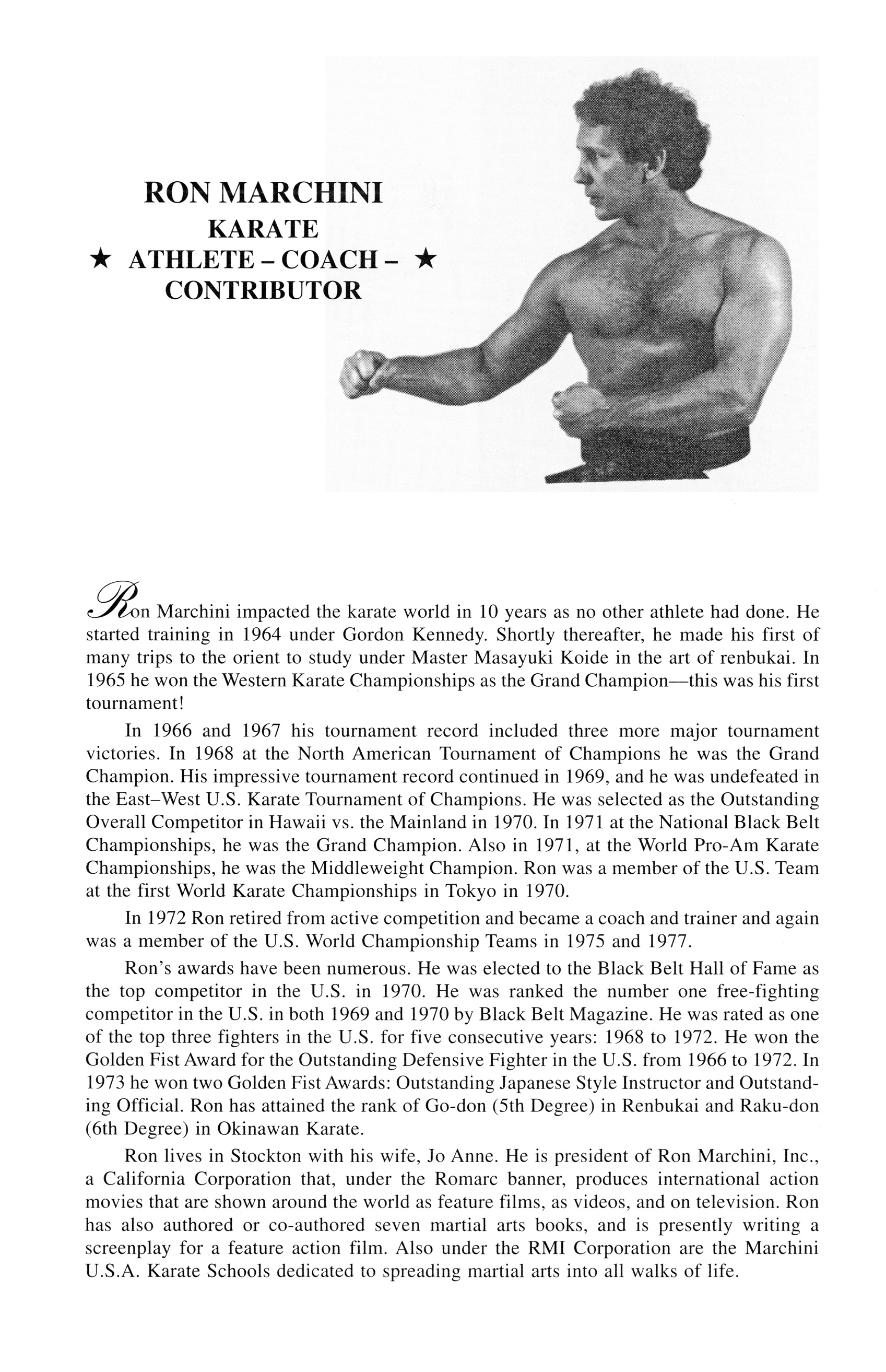 Ron Marchini – Stockton Athletic