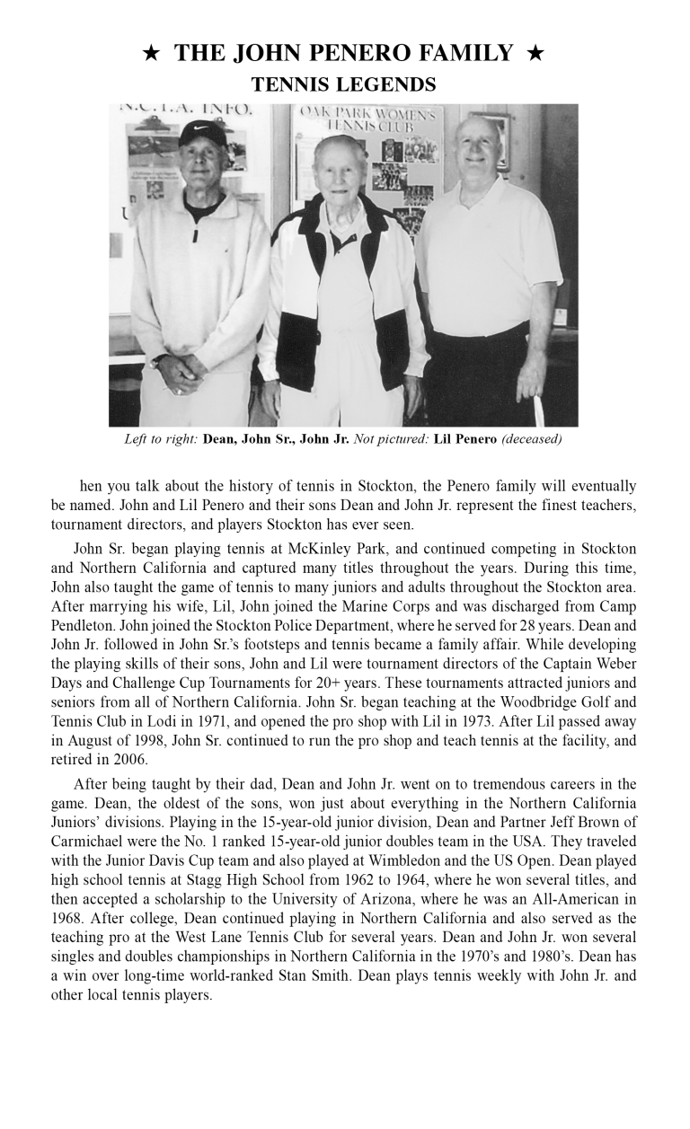 John Penero Family - Stockton Athletic